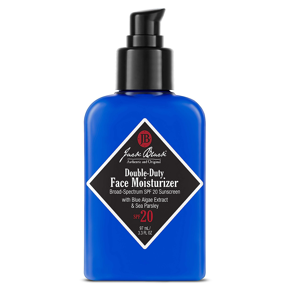 Jack Black Double-Duty Face Moisturizer, 3.3 Fl. Oz – SPF 20 Sun Protection, Long Lasting Hydrating Skincare, Lightweight Moisturizer, Men’s Facial Moisturizer