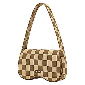 JW PEI Women's Becci Knitted Shoulder Bag (Brown & Beige)