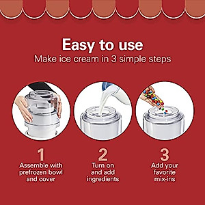 Hamilton Beach Electric Automatic Ice Cream Maker, Frozen Yogurt, Sorbet, Custard 1.5 Quart, White (68880)