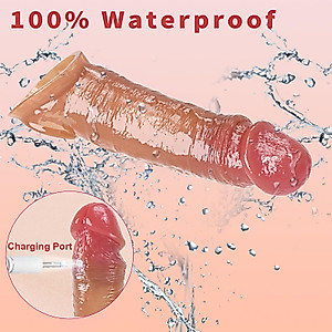 Vibrating Penis Sleeve Extender with Remote Control - 10 Modes, Cock Ring, for Men & Couples