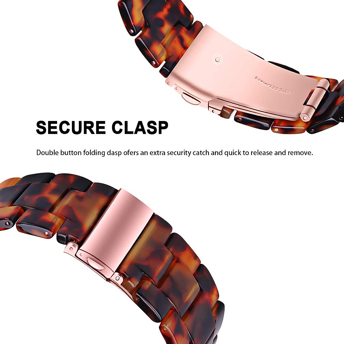 Compatible with Samsung Galaxy Watch 4 Classic 42mm/46mm Bands for Women&Men, Fashion Resin Watch Band Bracelet Replacement Straps for Samsung Galaxy Watch 4 Classic 42mm/46mm Smartwatch (Dark Amber)