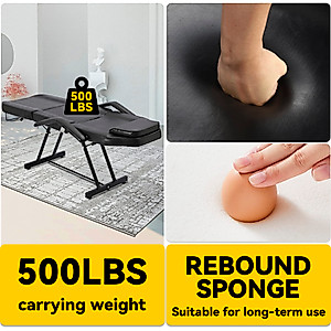 LOUVIXA Tattoo Chair, Adjustable Facial Chair 73 Inch Salon Bed with Hydraulic Stool for Professional Massage Beauty Spa (Black)