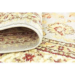 Unique Loom Voyage Collection Traditional Oriental Classic Intricate Design Area Rug (4' 0 x 6' 0 Rectangular, Light Blue/Gold)