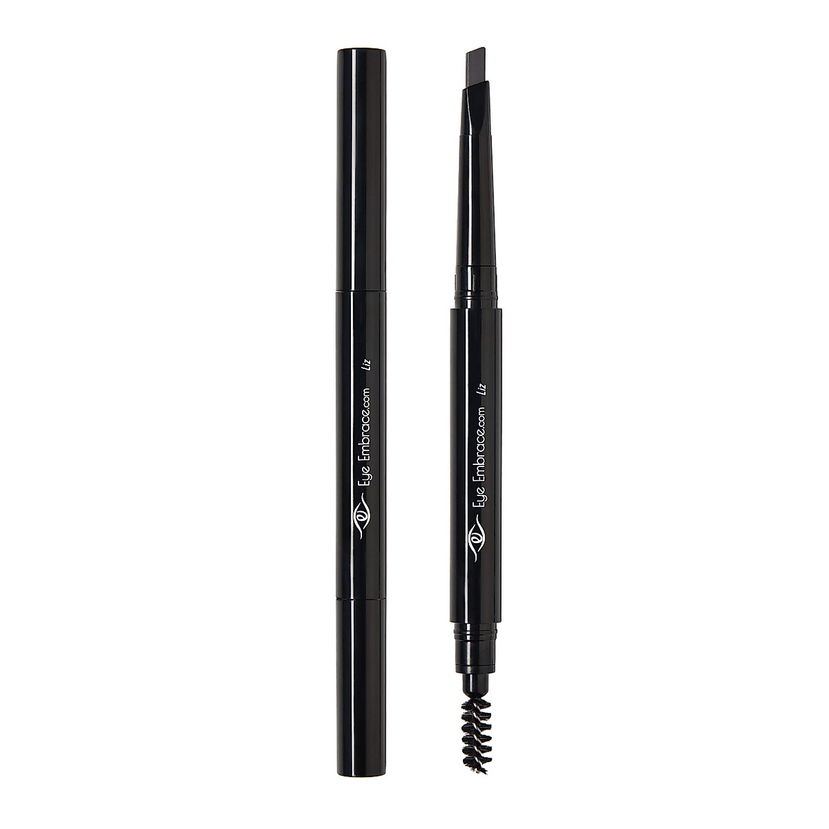 Eye Embrace Liz: Medium Gray Eyebrow Pencil – Waterproof, Double-Ended Automatic Angled Tip & Spoolie Brush, Cruelty-Free
