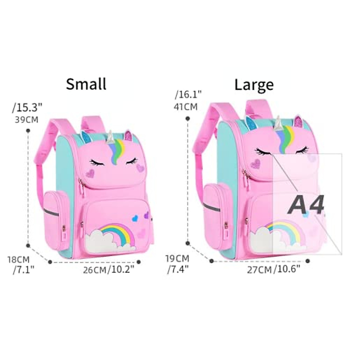 HUIHSVHA Cute Backpack, Cartoon Waterproof School Laptop Book Bag, Casual Large Capacity Daypack for Girls Boys