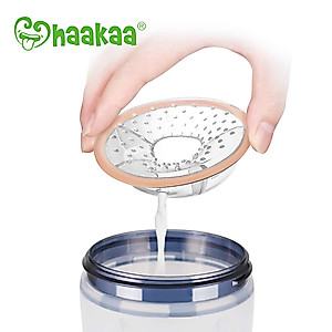 haakaa Manual Breast Pumps with Lid Collecter 100% Food Grade Silicone BPA PVC and Phthalate Free (4oz/100ml + lid + Collector)