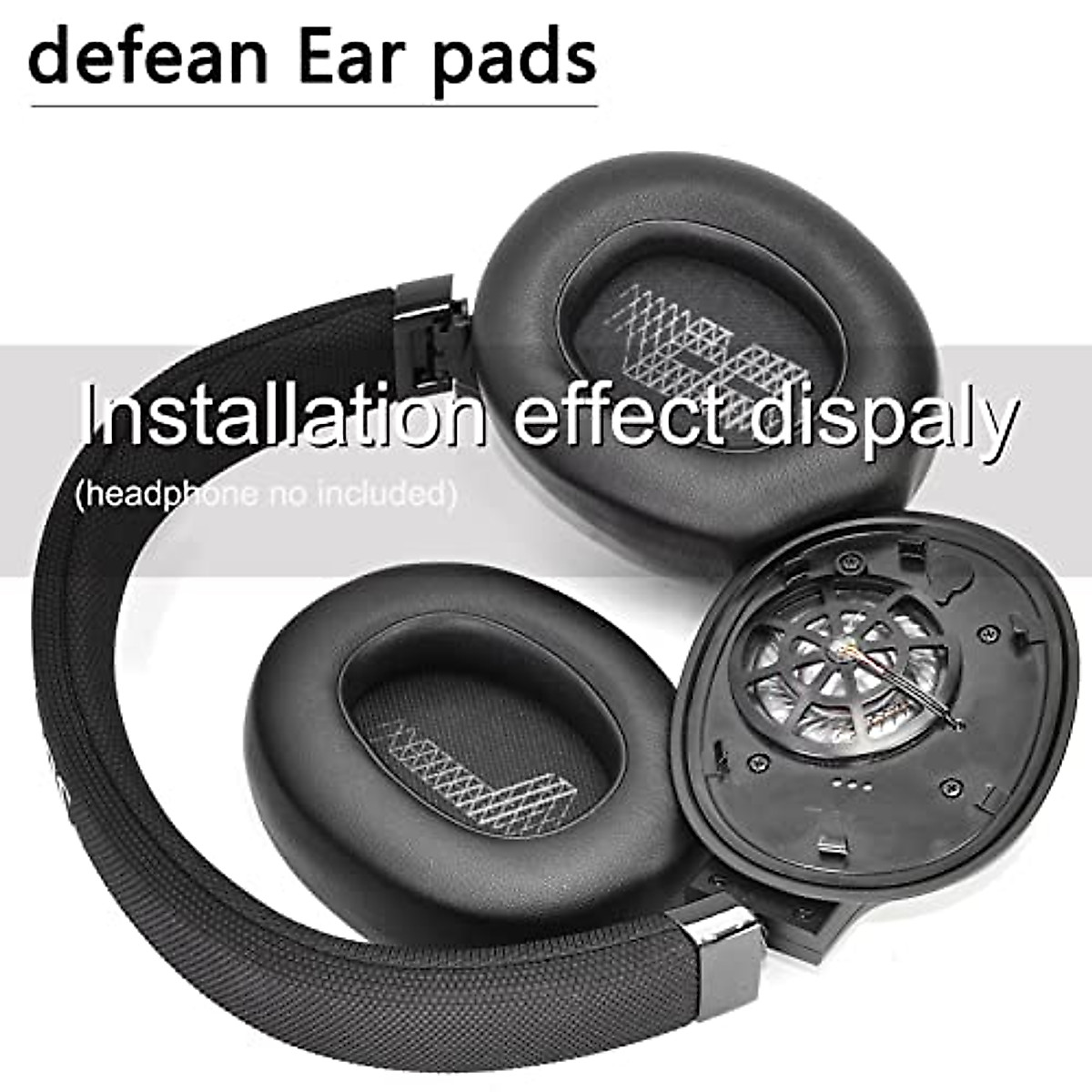 Live 650 BTNC E65BTNC Ear Cushion Memory Foam Ear Pads Replacement Compatible with JBL E65 E65BTNC / Duet NC/Live 650BTNC Live 660 BTNC Headphones (Black)