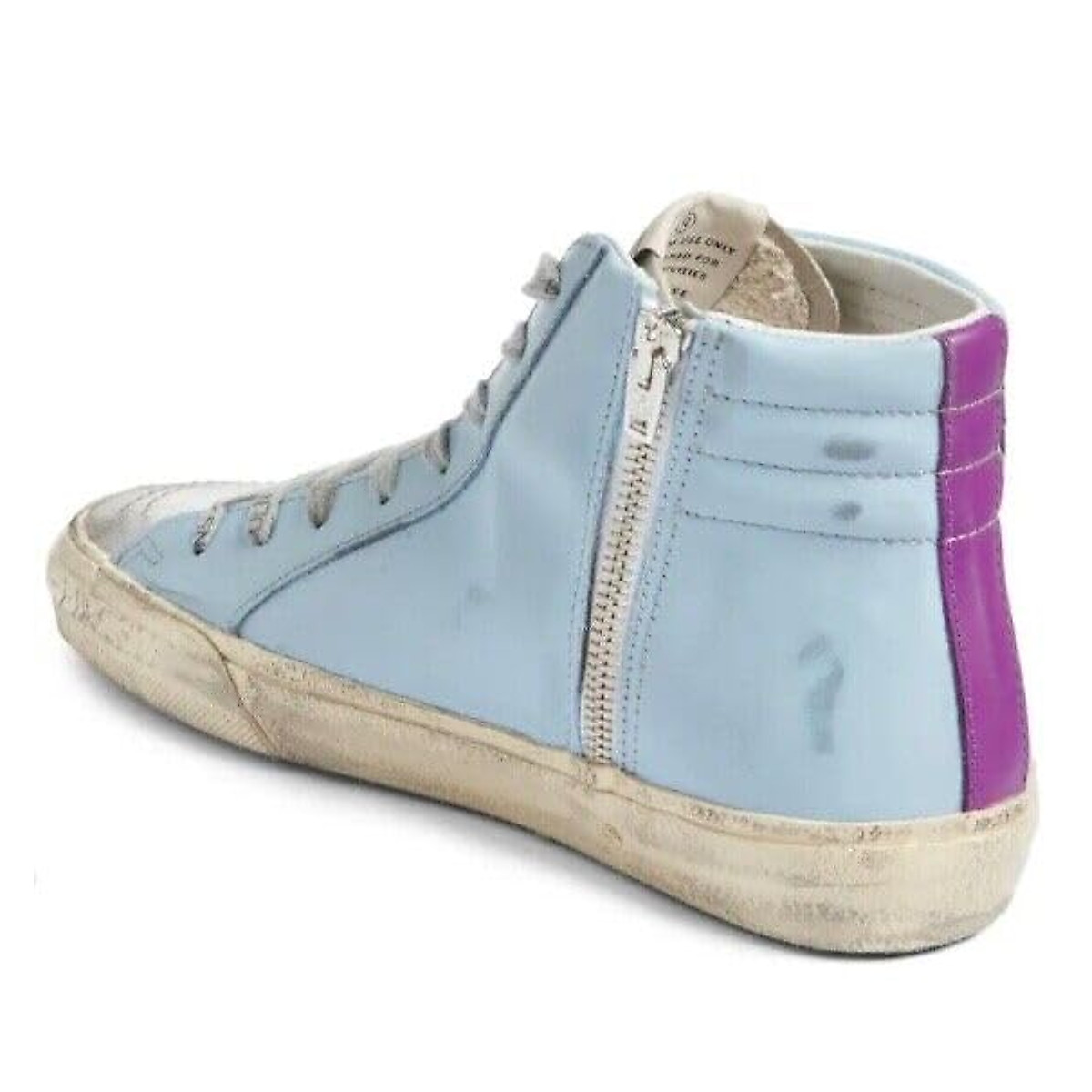 Golden Goose Women's Light Blue Leather Slide High Top Sneakers (us_footwear_size_system, adult, women, numeric, medium, numeric_6)