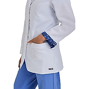 BARCO Grey's Anatomy Women's 2 Piece Long Sleeve 30" Lab Coat White XL