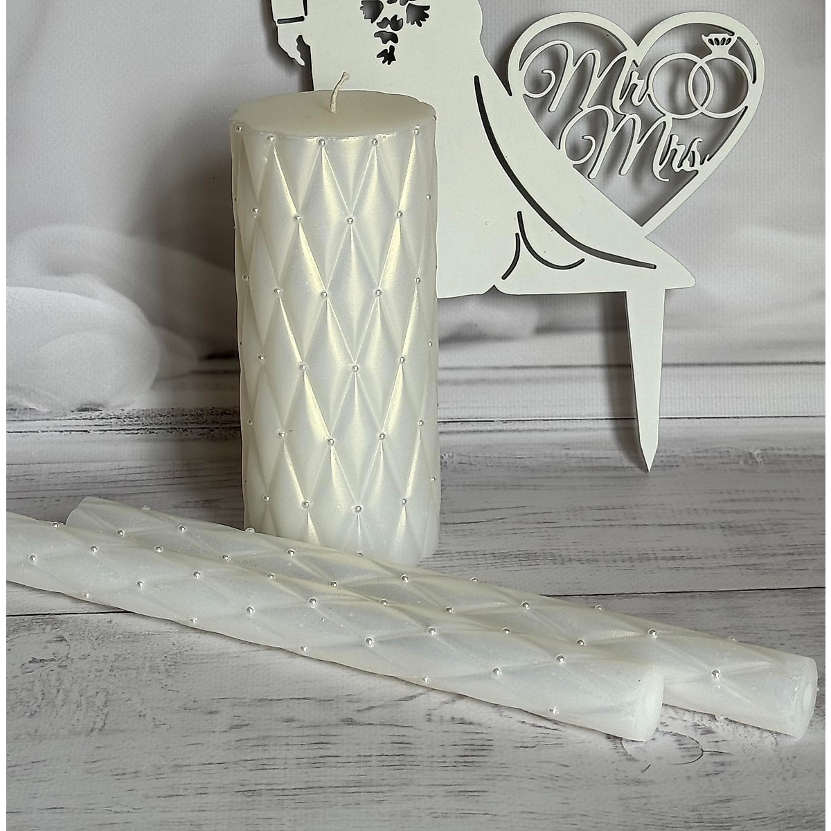 Magik Life Unity Candle Set for Wedding - Wedding Unity Set for Reception and Ceremony - Candle Sets - 6 Inch Pillar and 2 * 10 Inch Tapers