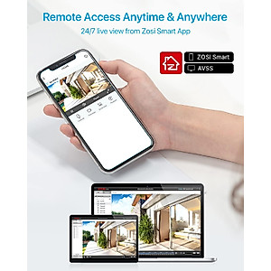 ZOSI 5MP Lite Home Security Camera System,H.265+ 8Channel CCTV DVR and 4PCS 1920TVL 1080p Weatherproof Outdoor Indoor Surveillance Cameras,120ft Night Vision,Remote Access,No Hard Drive