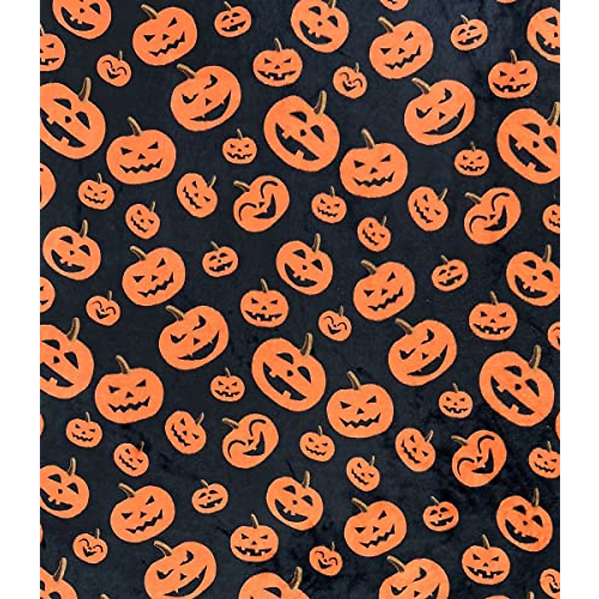 Serafina Home Halloween Throw Blanket: Spooky and Fun Jack's Family Pumpkin Print on Velvet Fleece for Sofa Bed Couch Chair Dorm