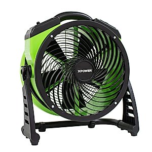 XPOWER FC-250D DC Motor Heavy Duty Industrial High Velocity Whole Room Air Mover Air Circulator Utility Floor Fan, Variable Speed, Timer, 13 inch, 1560 CFM