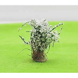 Warmtree 8 Pcs DIY Miniature Colorful Flower Cluster Miniature Shrubs Bushes Static Grass Tufts for Train Landscape Railroad Scenery Sand Military Layout Model Miniature Bases and Dioramas