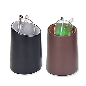 Baitaihem Eyeglasses Holder Stand Protective Glasses Holder For Desks Or Nightstands Pack of 2（Black&Brown）