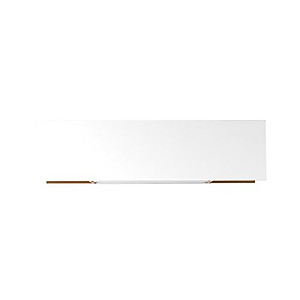 Manhattan Comfort Utopia Collection Mid Century Modern TV Stand With Open 3 Open Shelves and Two Open Cubbies, White/Wood