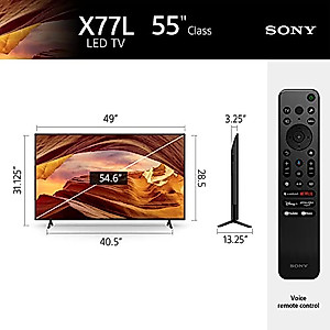 Sony 55 Inch 4K Ultra HD TV X77L Series: LED Smart Google TV KD55X77L- Latest Model, Black