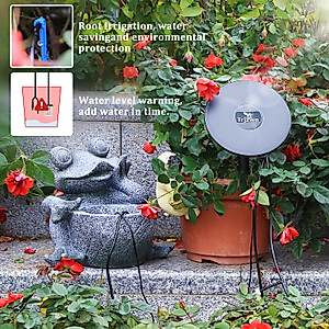 Solar Irrigation System TRJZWA Automatic Drip Irrigation Kit for Outdoor/Indoor Garden Watering System with Water Level Detection,Drip Irrigation System for 15 Potted Plant with 15m Water Hose