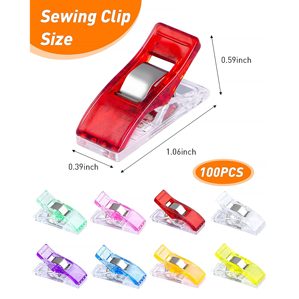 100pcs Multi-Purpose Fabric Sewing Clip，Mini Color Fabric Sewing Clips Quilting,Supply Craft Tools,Fastener Embroidery Crafts, Paper Products and Hanging Small Things,Very Durable Clip for Crafts