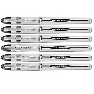 uniball Vision Elite Stick Bold Point Roller Ball, 6 Black Ink Pens (61231) (ne k)