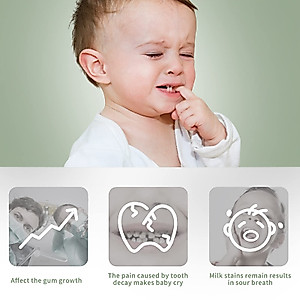 Little Meerkat 42 Pcs Disposable Baby Toothbrush for Infant & Newborn | Milk Stains & Tooth Decay | Baby Tongue Cleaner with FFS & 5-Layer Cotton Swab | 0-12 Month Baby Teething & Oral Care Cleaner