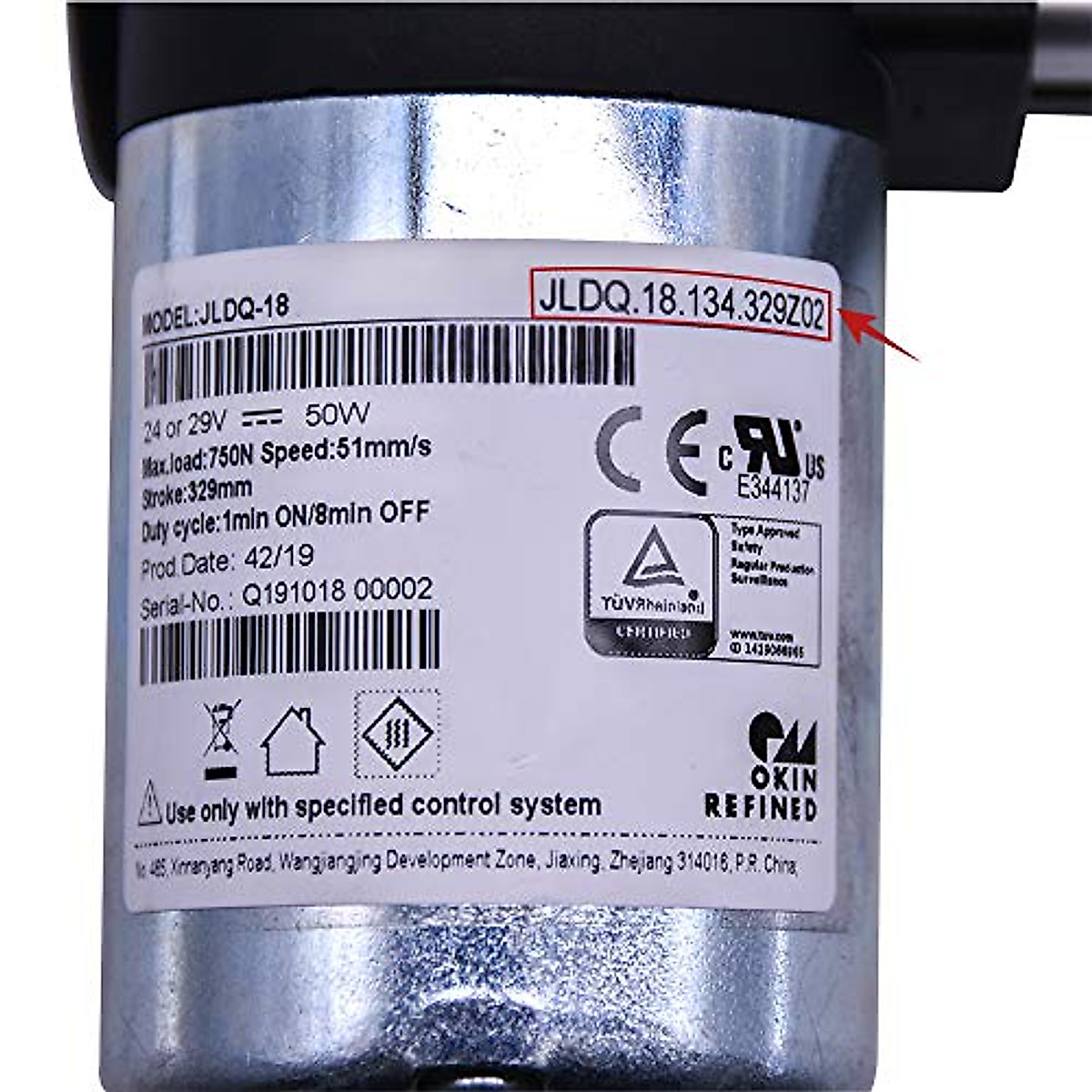 Okin JLDQ.18.134.329Z02/12.134.329 Power Recliner Lift Chairs Motor Actuator Replacement