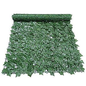 Boshen 3Pcs 118 x 39 Inch Artificial Faux Ivy Privacy Fence Outdoor Ivy Leaf Fence Privacy Screen Faux Greenery Decorative Privacy Panels Vine Leaf Decoration for Garden Porch Patio Balcony