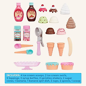 Battat- Play Circle- Toy Food – Ice Cream Set – Kitchen Accessories For Kids- Pretend Play- Sweet Treats Ice Cream Parlour- 3 years + (21 Pcs)