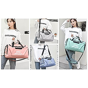 Gym Duffle Bag Waterproof Sports Duffel Shoulder Travel Weekender Bag for Men Women Overnight Bag with Shoes Compartment & Wet Pocket (Green)