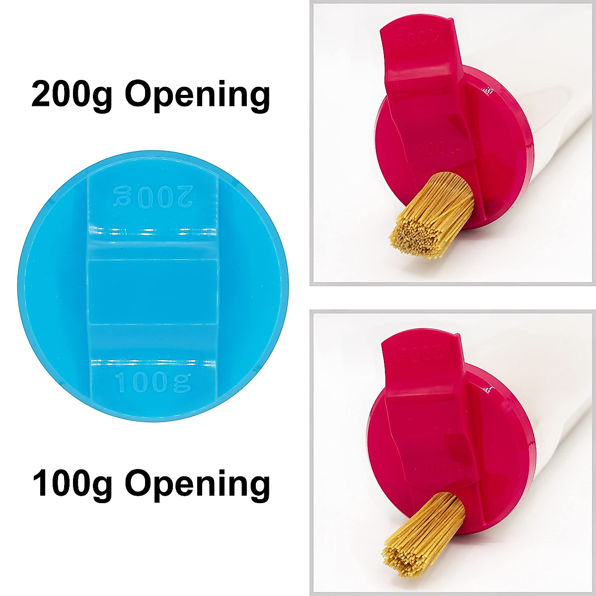 Bella Electronics Pasta Container Food Storage Spaghetti,Noodle Cereal Keeper Plastic Tall Jar with Lid (Blue)