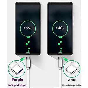 Super Charging Cable Replacement for Huawei P30 Pro 5A Supercharge USB Type C Cable, 3.3FT Super Fast Charge Type-C Cable for Huawei P20 Pro, Mate 20 Pro, Mate 10 Pro, P10 Plus, Mate 20 (White)