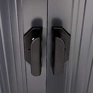 Outsunny 6' x 4' Backyard Garden Tool Storage Shed with Lockable Door, 2 Air Vents & Steel Construction, Black