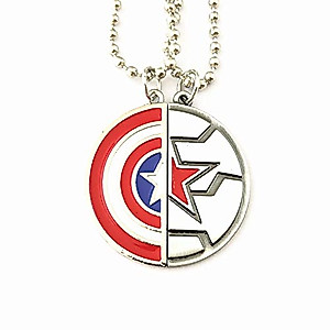 AYJBDGR Lovers Brother Friendship 2PK BF Superhero Captain Americ Winter Soldie necklace Gifts for Men Woman girl