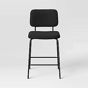 Room Essentials 2pk Square Back Upholstered Counter Height Barstools (Black)