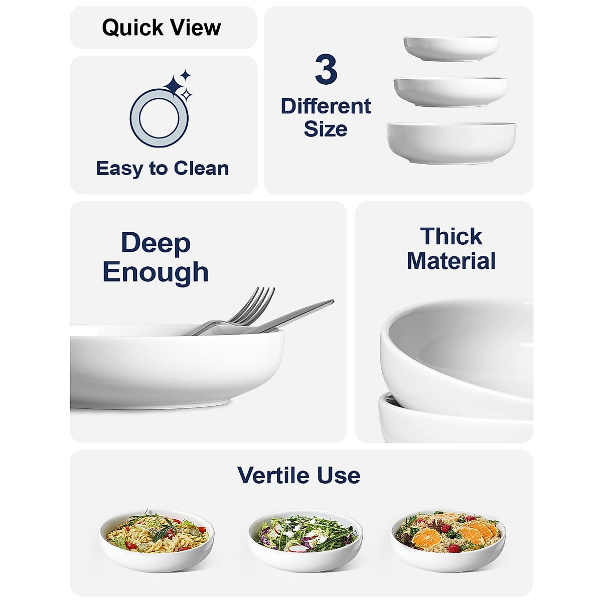 LE TAUCI Pasta Bowls 32 Ounce+large Pasta Bowls 42oz