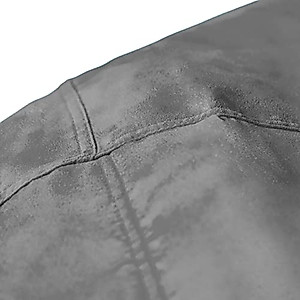 Lumaland Luxurious Giant 7ft Bean Bag Chair with Microsuede Cover - Ultra Soft, Foam Filling, Washable Jumbo Sofa for Kids, Teenagers, Adults Sack Dorm, Family Room Dark Grey