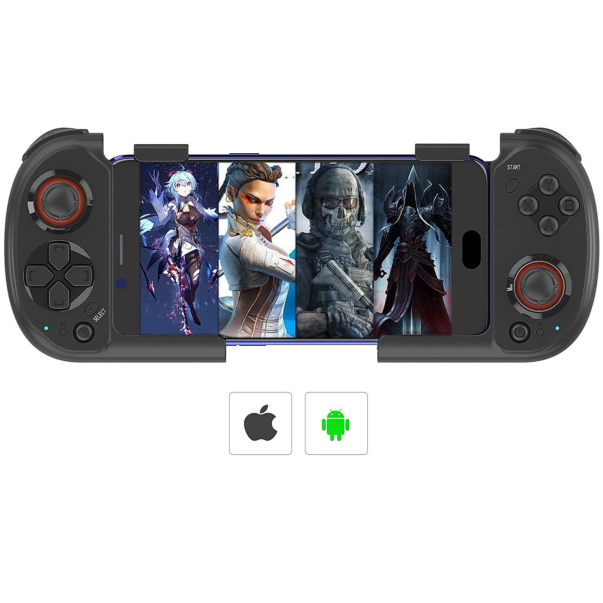 Mobile Gaming Controller for iPhone iOS Android Wireless Gamepad Joystick - One-Handed Mobile Gamepad - Magnetic Storage - Call of duty- Direct Play