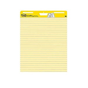 Post-it Super Sticky Easel Pad, 25 x 30 Inches, 30 Sheets/Pad, 1 Pad (561SS), Yellow Lined Premium Self Stick Flip Chart Paper, Super Sticking Power