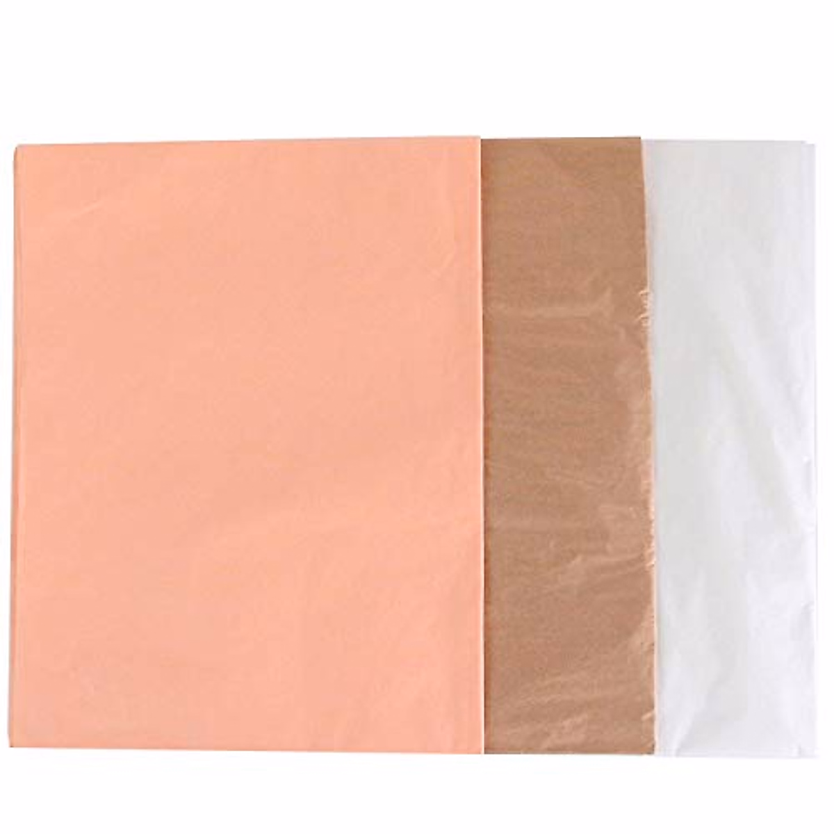 UNIQOOO 60 Sheets Assorted Metallic Rose Gold Pink Gift Wrapping Tissue Paper Bulk, Recyclable Durable, for Gift Bag Box Wrapping Crafts DIY, Wedding Birthday Party Favors, Tassel,Confetti, 20X26 Inch