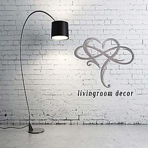 NASUHUAI Infinity Heart Metal Wall Decor Metal Wall Art Unique Infinity Heart Wall Decor Love Sign Plaque Steel Art.Be Used For wall Decor Bedroom Livingroom Decor（15.7 * 13.7） (Silver)