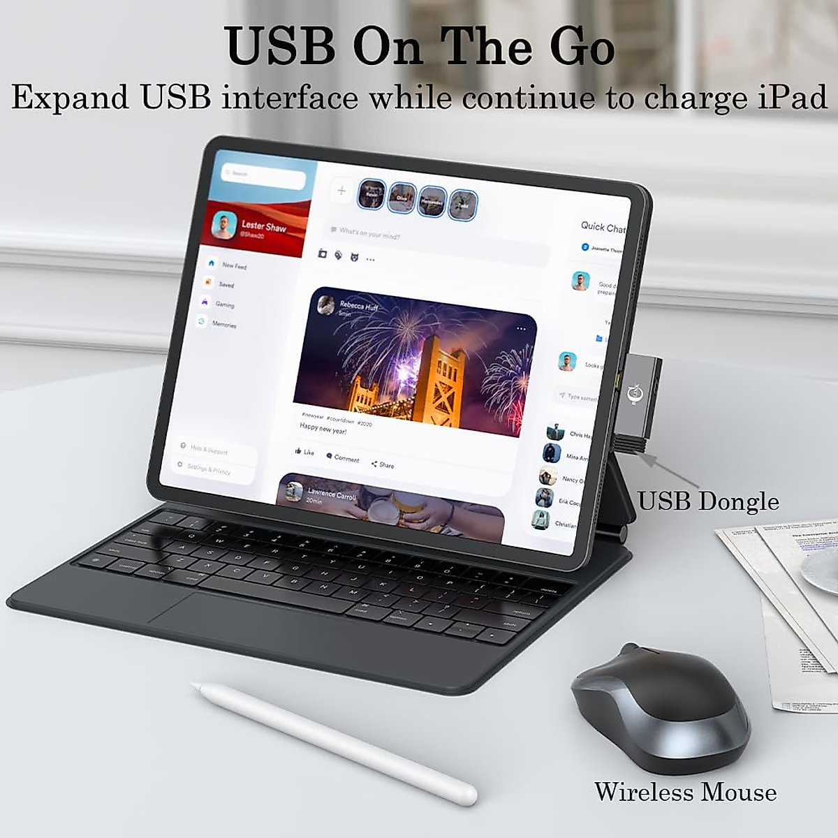 BCLINK 2-in-1 USB C to USB 3.1 Adapter with 100W Charging Port, Thunderbolt 4/3 OTG Converter for Meta Quest 2, iPhone 15, MacBook, iMac, iPad and More - Space Gray