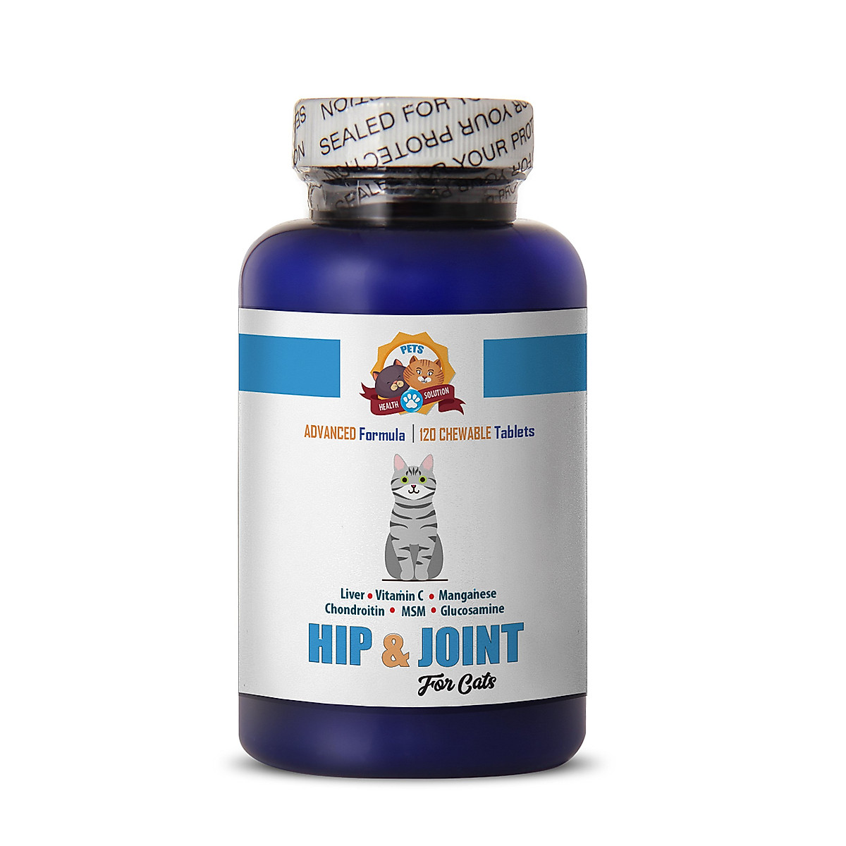 PETS HEALTH SOLUTION cat Joint Pain Relief - Hip and Joint for Cats - Premium Formula - Treats - cat Liver Support - 120 Chews (1 Bottle)