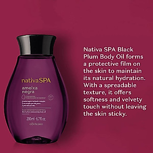 Nativa SPA by O Boticário, Black Plum Body Oil, Scented Moisturizer, Enriched with Purified Quinoa Drops to Boost Hydration, 6.8 Ounce
