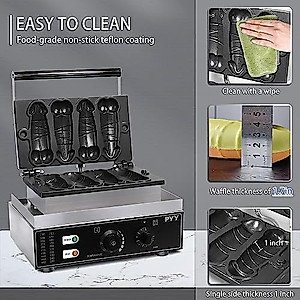 PYY Strange Shape Waffle Iron Commercial Waffle Ovens Non-stick Electric Chaffle Maker for Bachelorette Party Favor