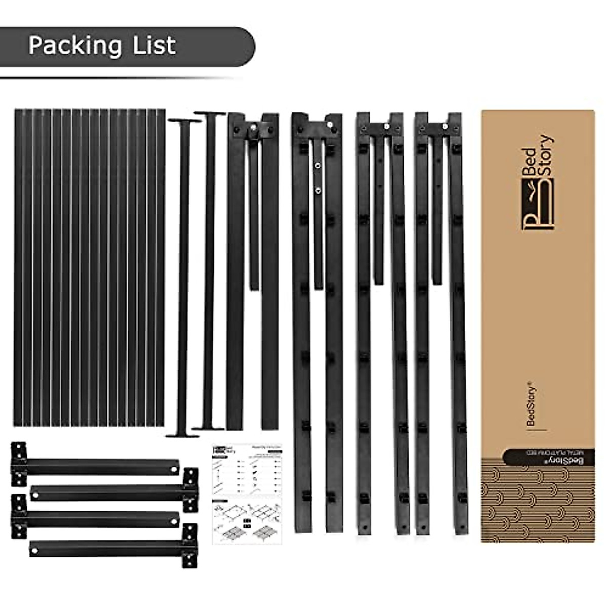 BedStory 16 Inch Queen Size Bed Frame - Heavy Duty Metal Platform Bed Frame - Easy Assembly, No Box Spring Needed - Curved Bed Legs Design to Avoid Injury - Supports Up to 2500 Lbs