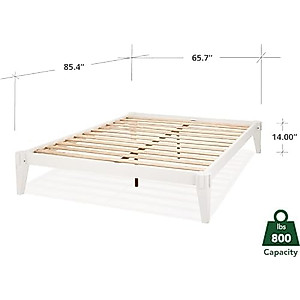 Chalipa Basic Bed Frame Without headboard - Ivory White - Queen
