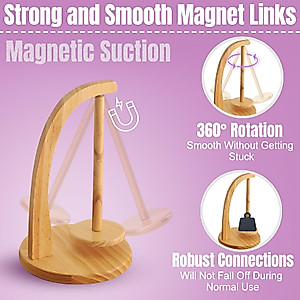 Yarn Spinner,Yarn Ball Holder, Yarn Holder for Crocheting,Wooden Yarn Spinner for Crocheting with Magnetic Metal Twirling Mechanism and Anti - Slip Pads Crochet Gift for Knitting Lovers,1 Spindle