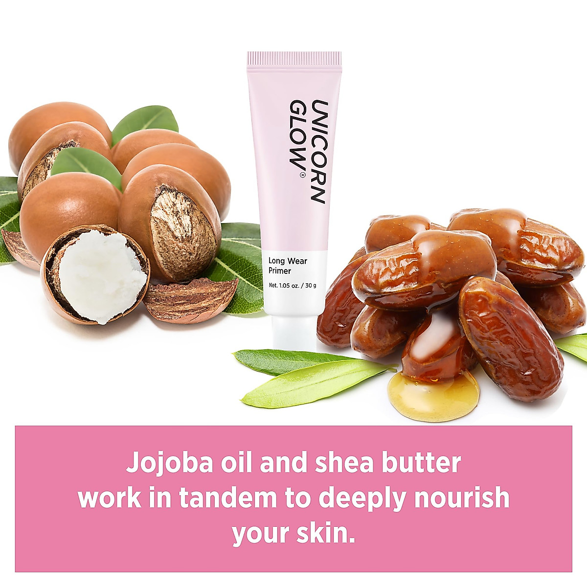 UNICORN GLOW Long Wear Primer - Pore Cover Flawless Poreless Long lasting Face Makeup Base Primer Pore Minimizer, Fine line wrinkle eraser for Normal to Dry skin 1.06 oz./ 30 g