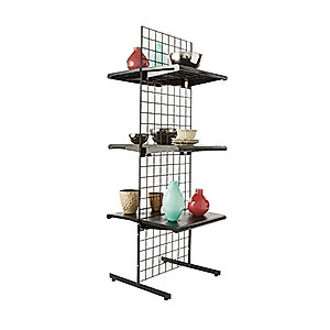 Only Garment Racks #1900B(1) + #1918B(1PR.) Grid Unit, 2' x 6' with Legs, Black