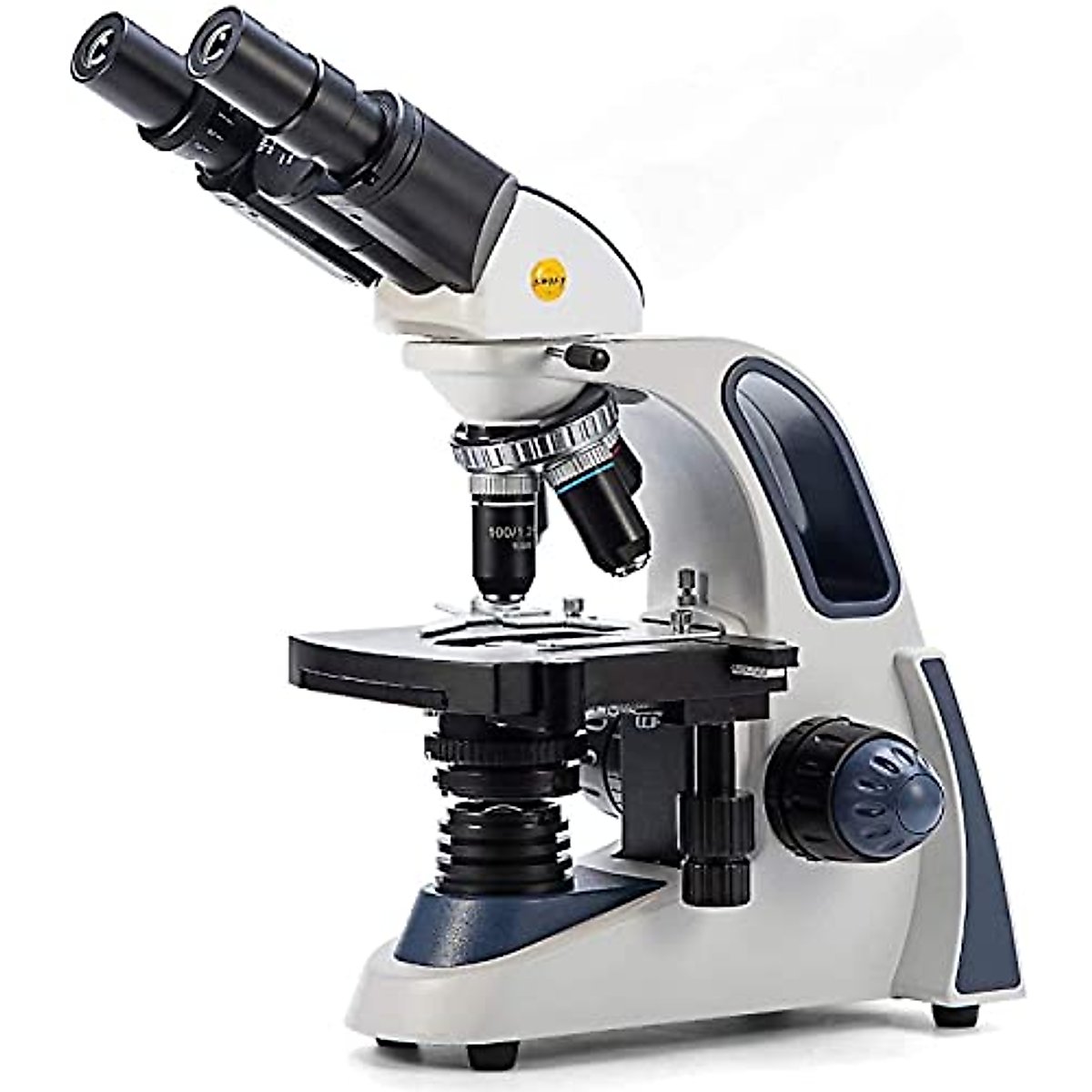 Swift SW380B 40X-2500X Magnification, Siedentopf Head, Research-Grade Binocular Compound Lab Microscope with Wide-Field 10X and 25X Eyepieces,with 48pcs Kids Plastic Prepared Microscope Slides